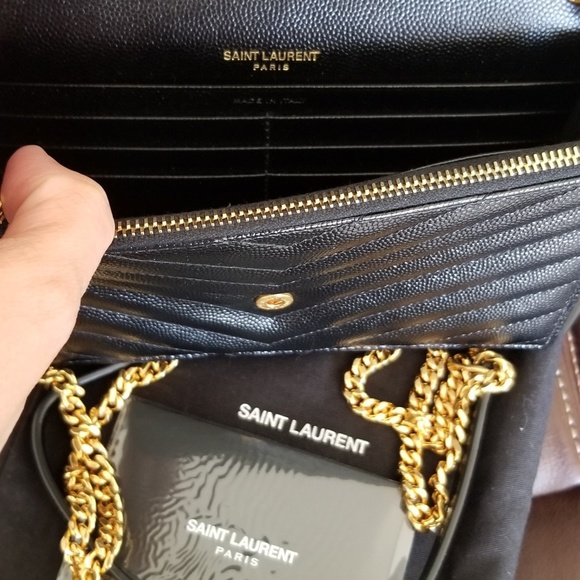 Yves Saint Laurent | Bags | Authentic Ysl Envelope Wallet On Chain ...